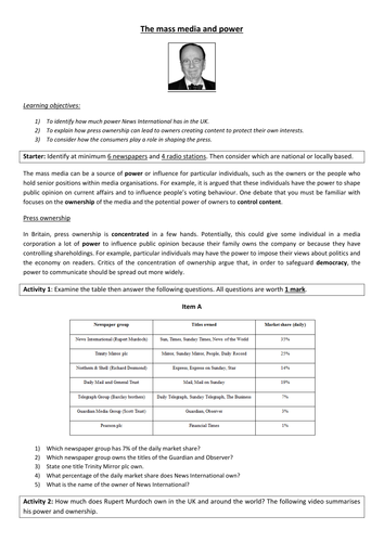 GCSE Sociology (AQA): Power (Social Stratification) | Teaching Resources