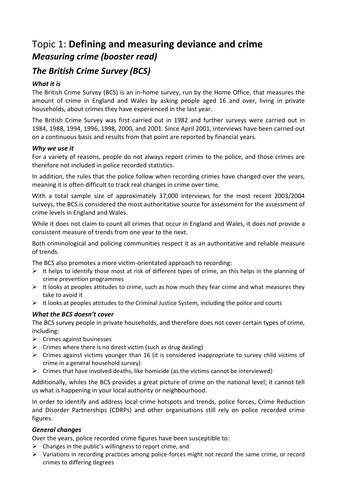 A-level Sociology (OCR / AQA): Crime and Deviance | Teaching Resources