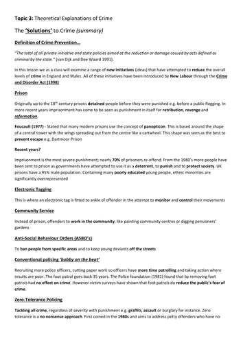 A-level Sociology (OCR / AQA): Crime and Deviance | Teaching Resources