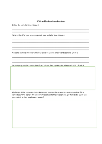 GCSE Python Progress Checks/ Exam Questions/ Activities/ HW | Teaching ...