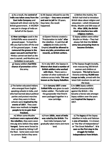 British Empire - Sepoy Rebellion | Teaching Resources
