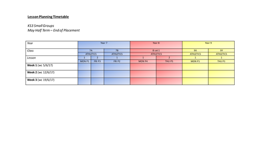 Lesson Planning Timetable | Teaching Resources