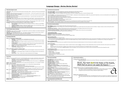 Everything you need to know about Language Change - AQA A- level ...