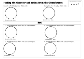 Circumference of circles including reverse Circumference | Teaching ...