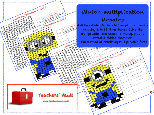 Minion Multiplication Mosaics | Teaching Resources