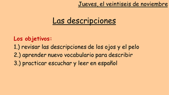 Descriptions in Spanish of famous people and finding common errors ...