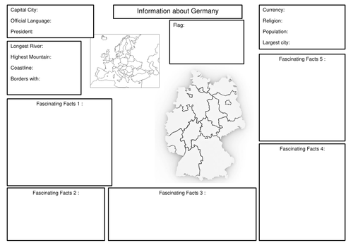 All About Germany - research template | Teaching Resources