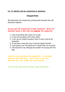 Year 3 Conjunctions Worksheet | Teaching Resources