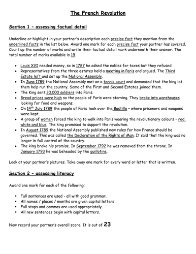 Causes and events of French Revolution | Teaching Resources