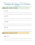 Changing the subject of a formula (WHOLE LESSON) | Teaching Resources