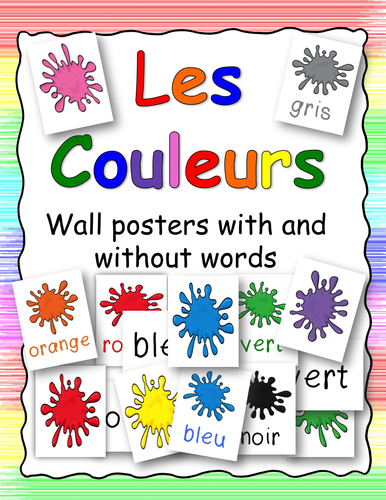 Les couleurs - wall posters with and without words | Teaching Resources