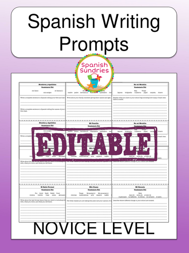 Spanish Writing Prompts | Teaching Resources