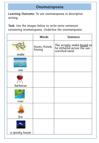 Onomatopoeia Worksheets | Teaching Resources