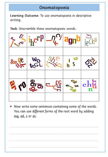 Onomatopoeia Worksheets | Teaching Resources