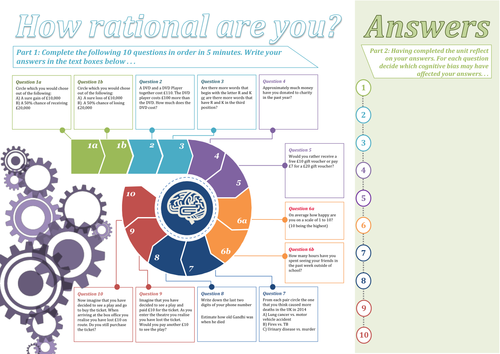 Behavioural Economics Worksheet - Worksheet with Teacher Answers and ...