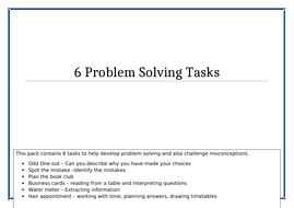 Problem solving tasks. Ice breaker/team building. Functional skills ...