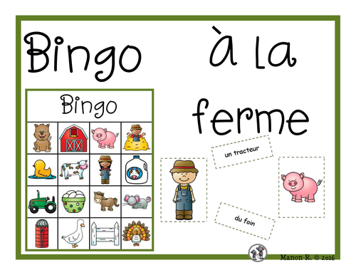 Bingo à la ferme (On the Farm Bingo) | Teaching Resources