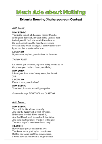 Much Ado About Nothing - Shakespearean Context! | Teaching Resources