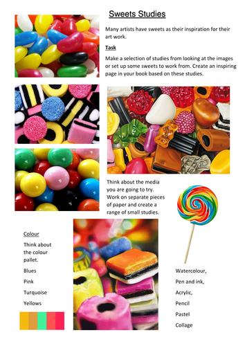 Art sketchbook inspiration and task sheets. | Teaching Resources