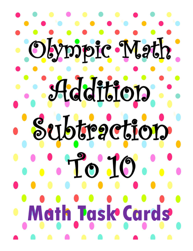 Math Olympics: Addition Subtraction to 10 | Teaching Resources