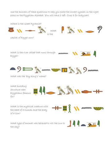 Decoding hieroglyphs through a quiz. | Teaching Resources Decoding hieroglyphs through a quiz. | Teaching Resources