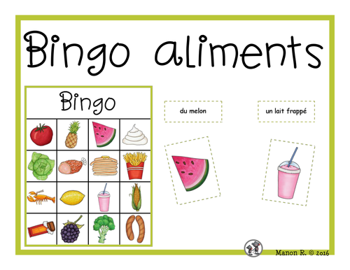 Bingo des aliments (Food Bingo) | Teaching Resources