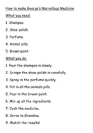 George's Marvellous Medicine English planning | Teaching Resources