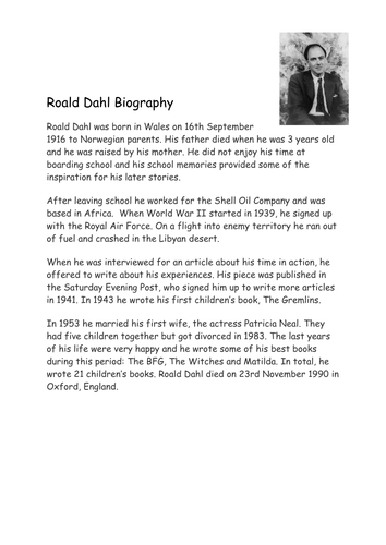 Who Was Roald Dahl Biography