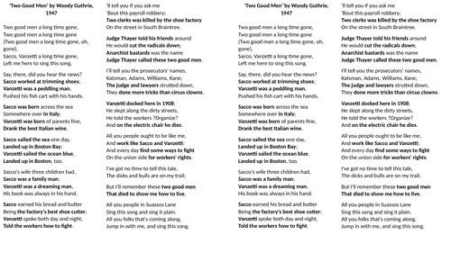 The Case, Trial and Deaths of Sacco and Vanzetti | Teaching Resources