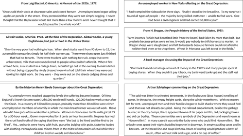 The Great Depression | Teaching Resources