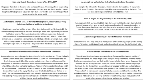 The Great Depression | Teaching Resources