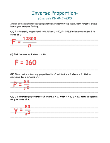 Direct and Inverse Proportion GCSE HIGHER (WHOLE 2 LESSONS) | Teaching ... Direct and Inverse Proportion GCSE HIGHER (WHOLE 2 LESSONS) | Teaching ...