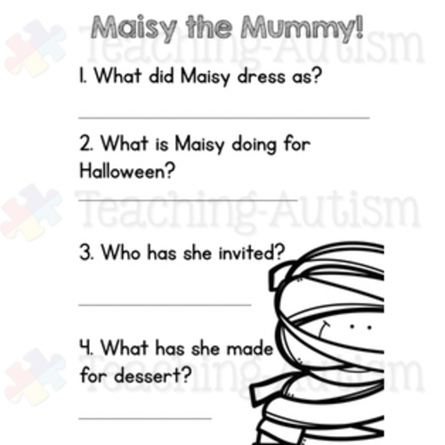 Halloween Comprehension, Literacy Activity | Teaching Resources