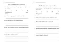 Mock exam reflection survey package | Teaching Resources