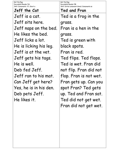 Decodable Reader - Get the Egg (Short e; Consonant Blend -qu ...