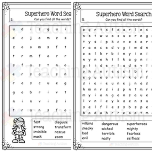 Superhero Word Search Activity | Teaching Resources