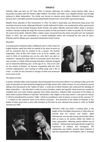 Malcolm X | Teaching Resources