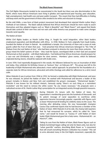 The Black Power Movement | Teaching Resources