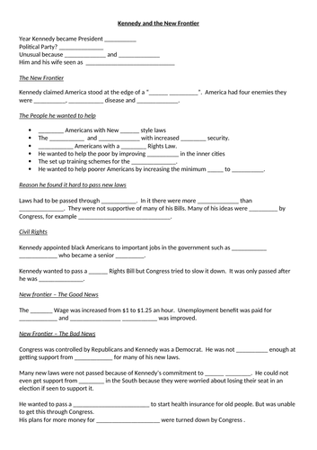 President Kennedy's New Frontier | Teaching Resources