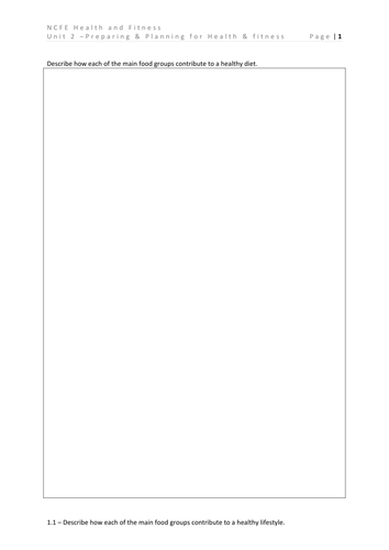 NCFE Health and fitness unit workbooks | Teaching Resources