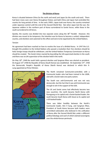The Division of Korea | Teaching Resources
