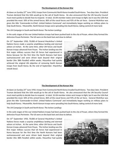 Development of the Korean War - Inchon Landings and the Recapture of ...
