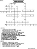 States of Matter Crossword Puzzle | Teaching Resources