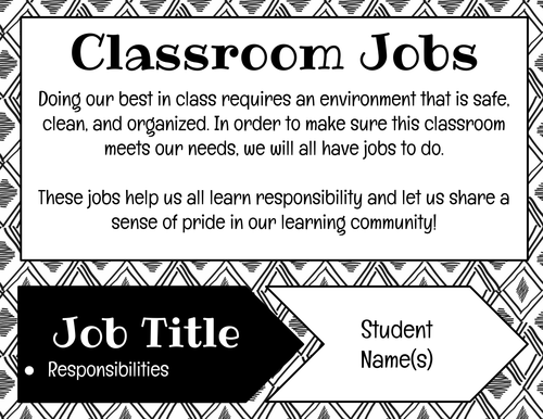 Classroom Jobs for Big Kids (Grades 4-8) | Teaching Resources