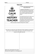 Keep Calm Worksheet | Teaching Resources
