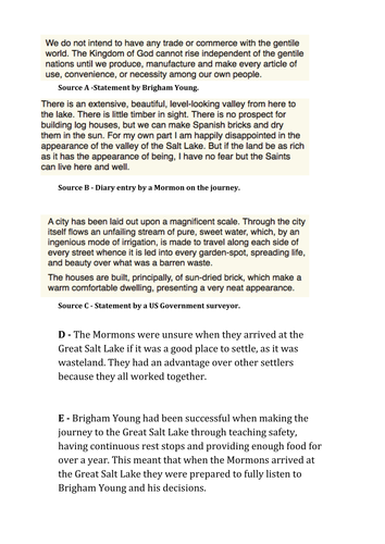 American West - Mormon migration. | Teaching Resources