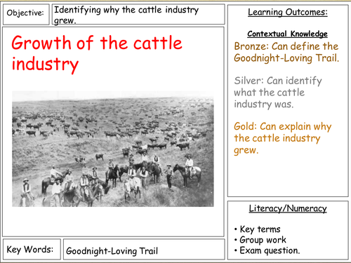 American West - Growth of the cattle industry. | Teaching Resources