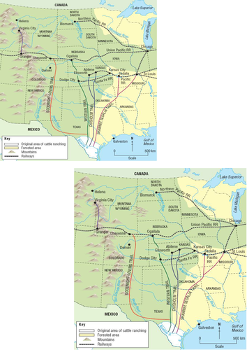 American West - Growth of the cattle industry. | Teaching Resources