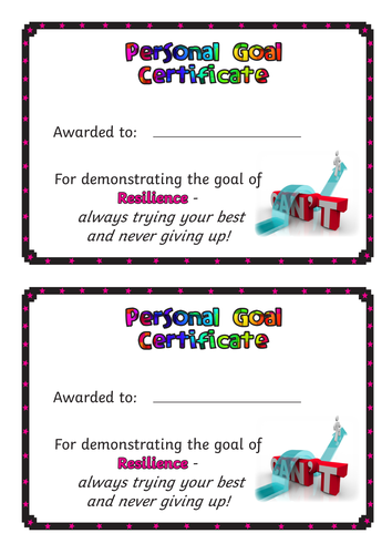 Personal Goals (IPC) - Certificates of Achievement | Teaching Resources