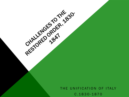 Unification of Italy, 1830-1870: The Failed Revolutions of the 1830s ...